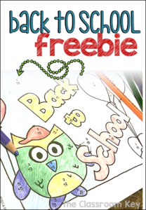 Back to School FREEBIE - The Classroom Key