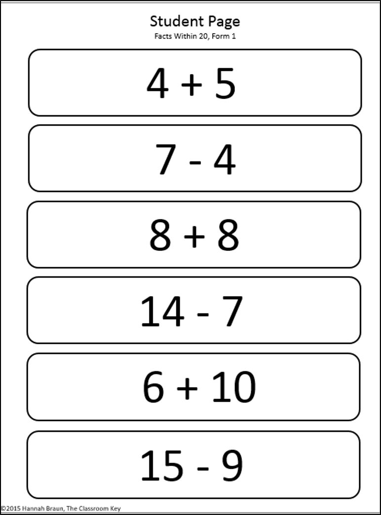 math running record 2 - The Classroom Key
