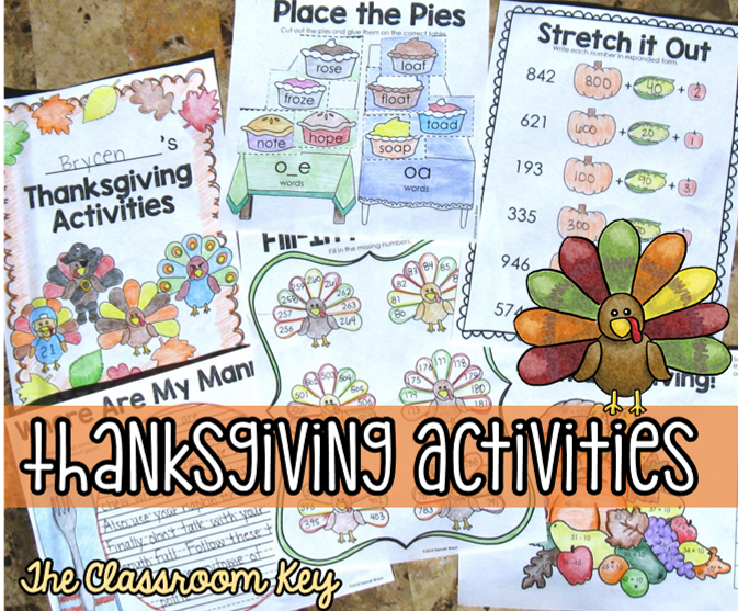 Thanksgiving Activity Freebie - The Classroom Key
