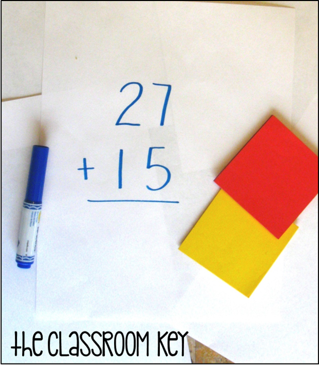 Help Students Understand Addition With Regrouping Using Sticky Notes ...