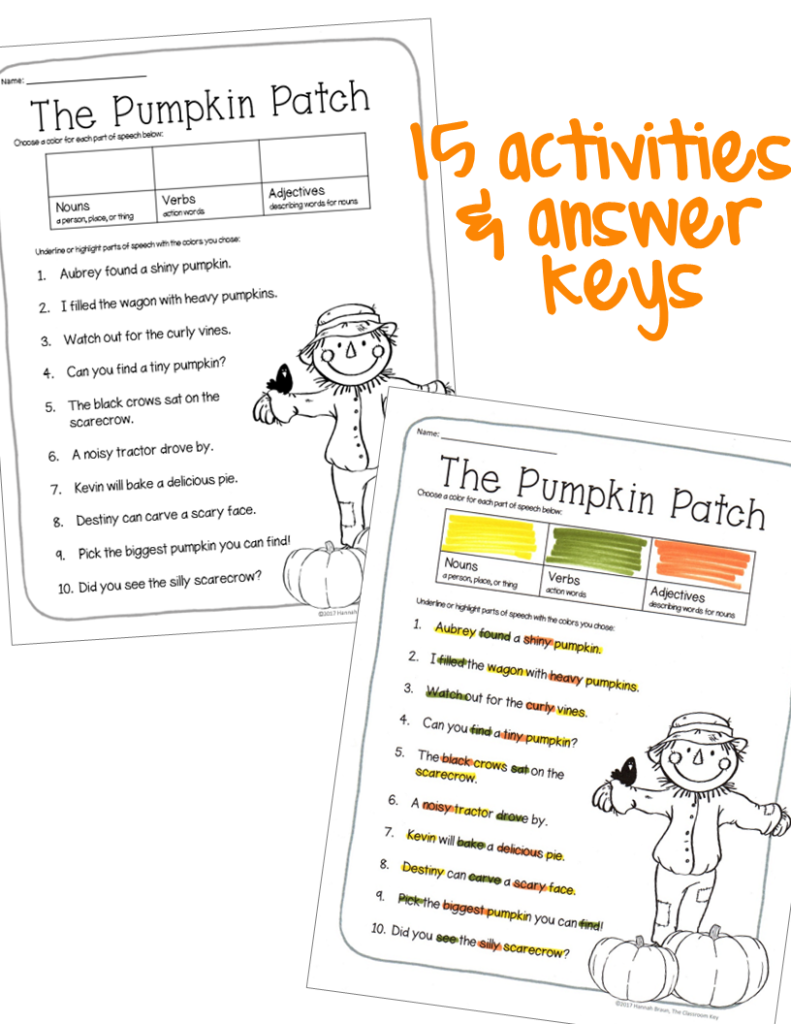 Parts of Speech Fall - The Classroom Key
