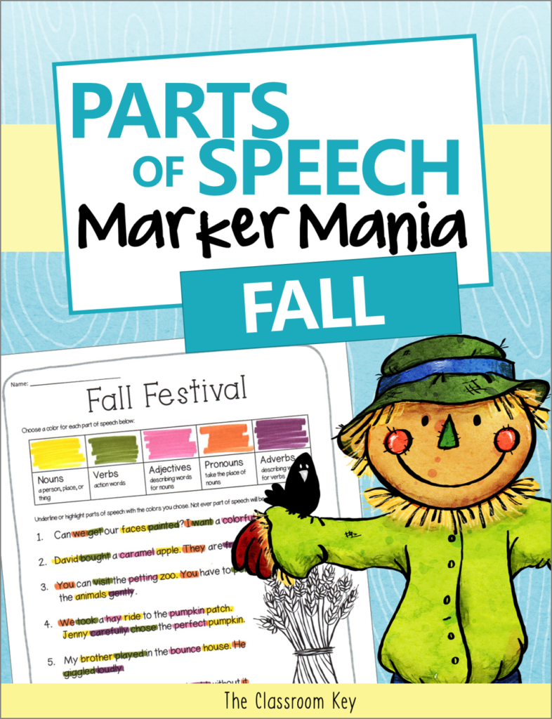 Parts of Speech Fall - The Classroom Key