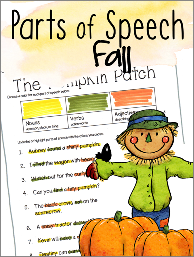 Parts of Speech Fall - The Classroom Key