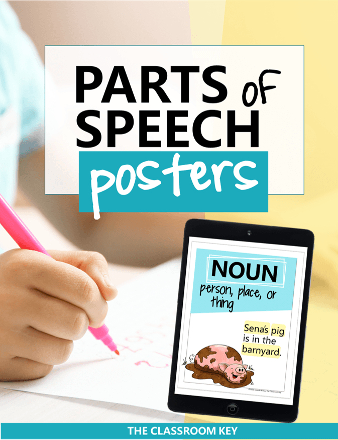 parts of speech posters cover - The Classroom Key