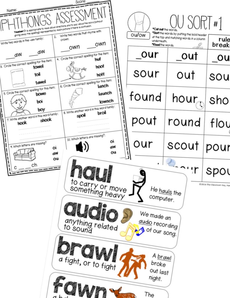 Diphthong Activities - The Classroom Key